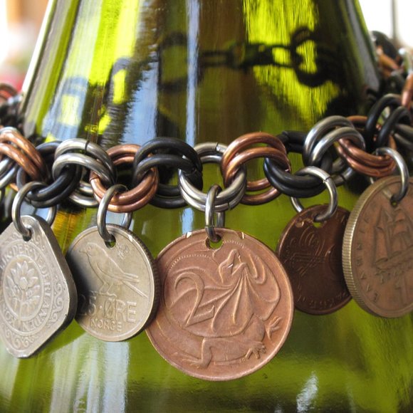 Jewelry | Chainmail Bracelet With Coins | Poshmark